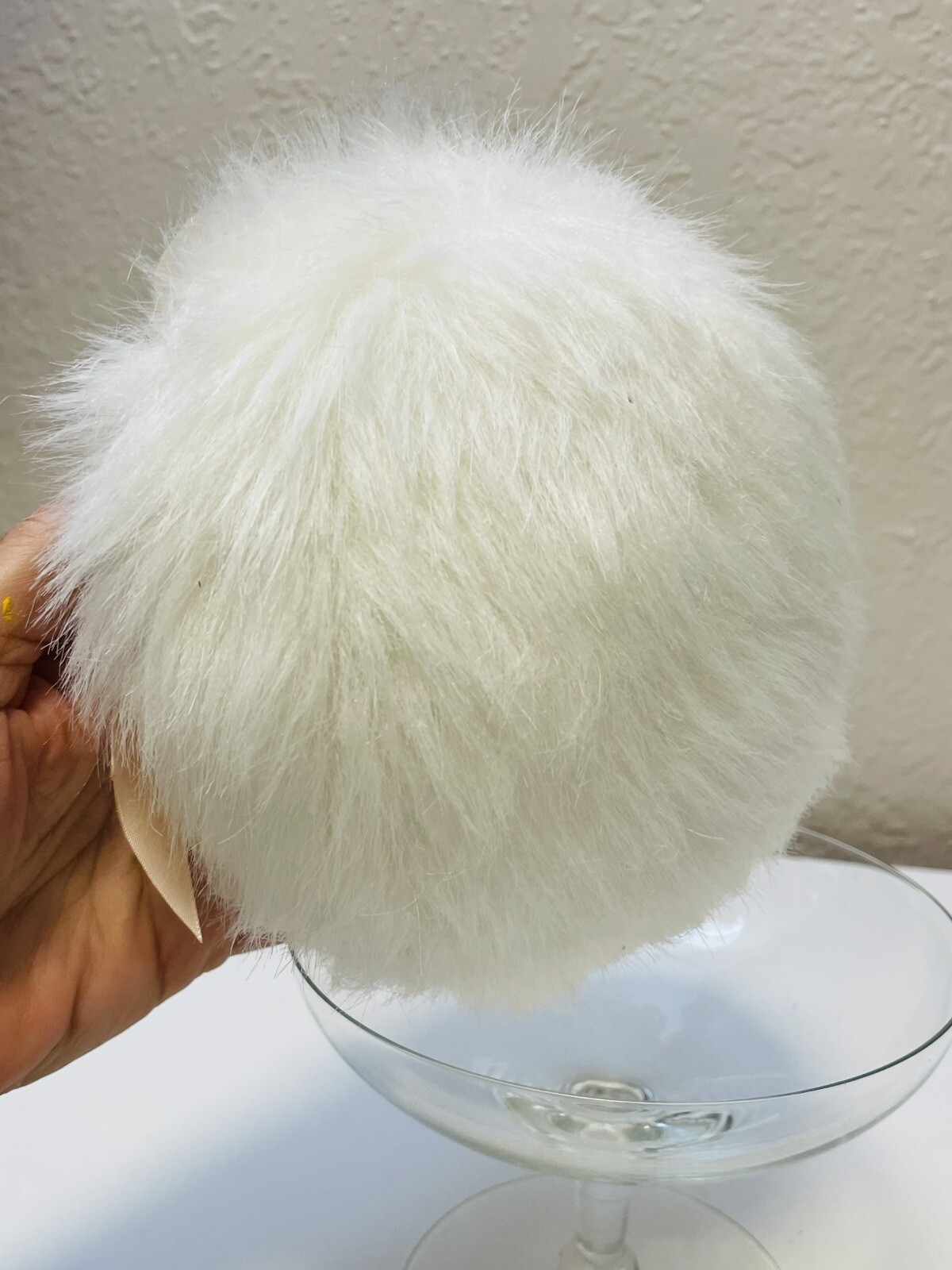 Powder Puff Luxury Handmade Vtg Look W Holder Soft White Pink New ...