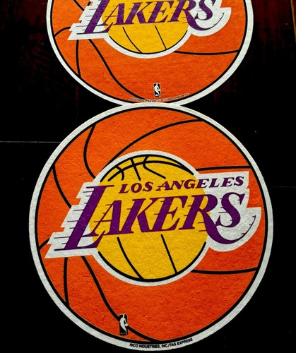 (Lot of 2) LARGE LA Los Angeles Lakers Round NBA Felt Pennant Set, 15 ...