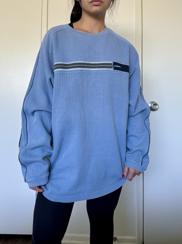 Vintage Point Zero Blue Stripe Crewneck Pullover Sweatshirt | eBay