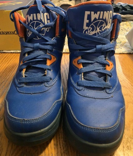 Patrick Ewing Basketball Shoes New York Knicks Colors Blue/Orange Size ...