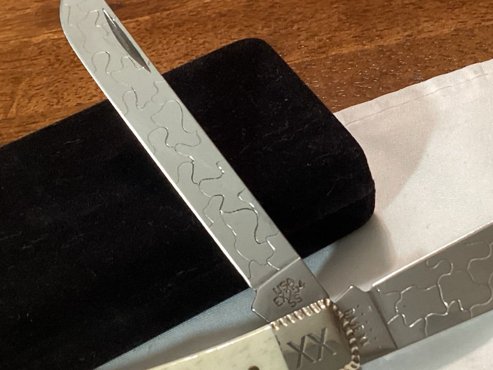 Case 2020 Wild horse Kidd Custom Knife trapper, all worked, #4, unused ...