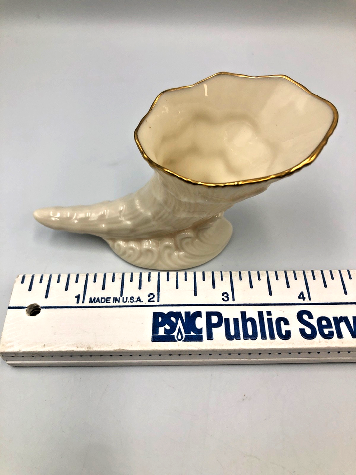 Lenox Porcelain Cornucopia Small Horn of Plenty Mini Vase Figurine 24K ...