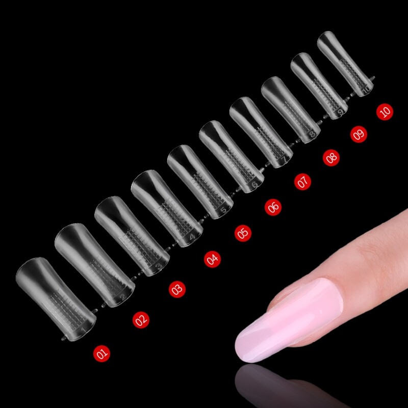 100 Pcs/Set False Nail Extension Kit Full Nail Tips Square Nail Tips ...