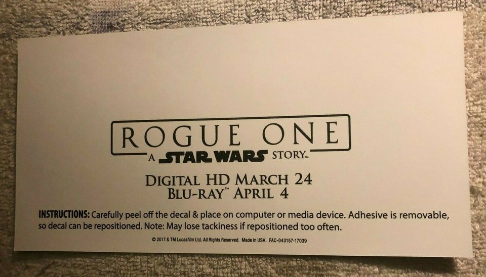 2 OF EACH STAR WARS ROGUE ONE EMBLEMS STICKERS APPROX 3" ROUND | eBay