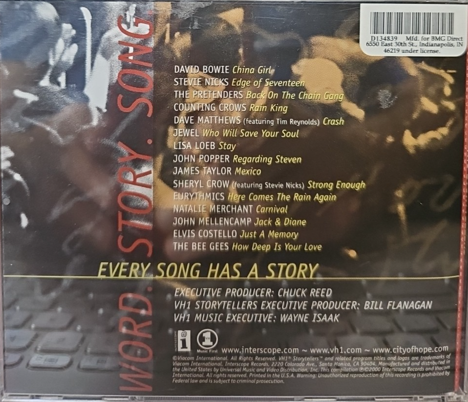 "VH1 Storytellers" CD #4 - Various Artists - Bowie, Nicks, Costello ...