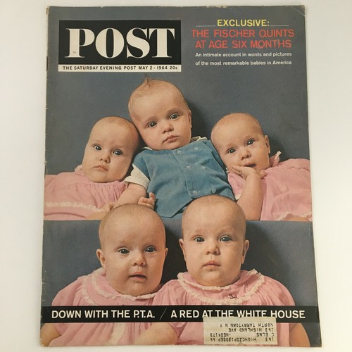 The Saturday Evening Post May 2 1964 The Fischer Quintuplets in 6 ...