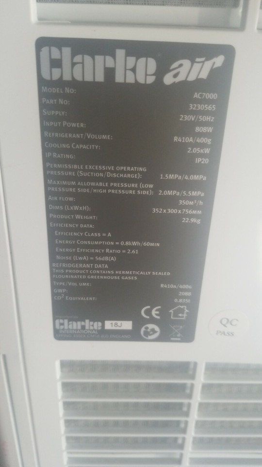 Clarke Air Air Conditioner AC7000 | eBay UK