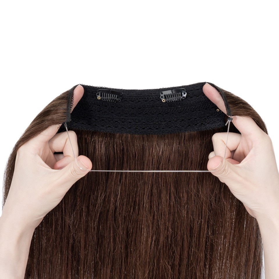 Real Invisible Wire In Human Hair Extension Secret Hidden Extensions ...