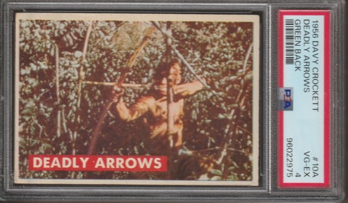 1956 DAVY CROCKETT TRADING CARD #10A - GREEN BACK - DEADLY ARROWS - PSA ...
