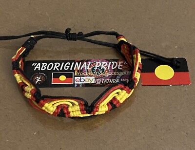 1 X Aboriginal Flag Colours Adjustable Bracelet Koori Murri NAIDOC ️💛🖤 ...