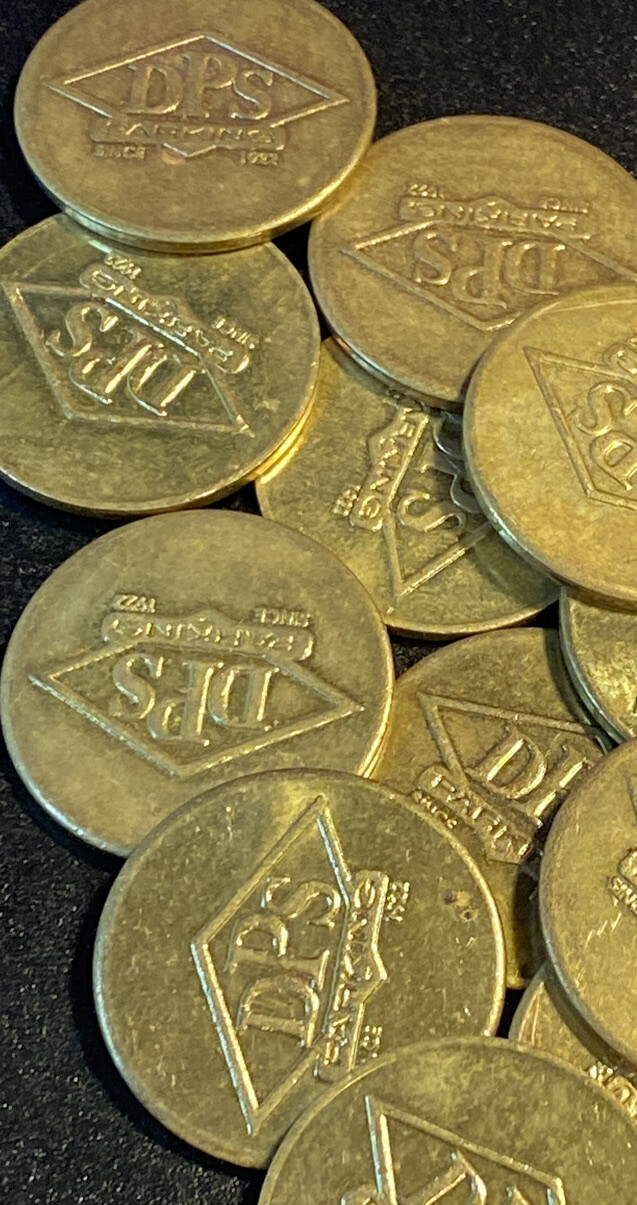 DPS Parking Coins Tokens No Cash Value Lot of 5 Since 1922 25mm Novelty ...