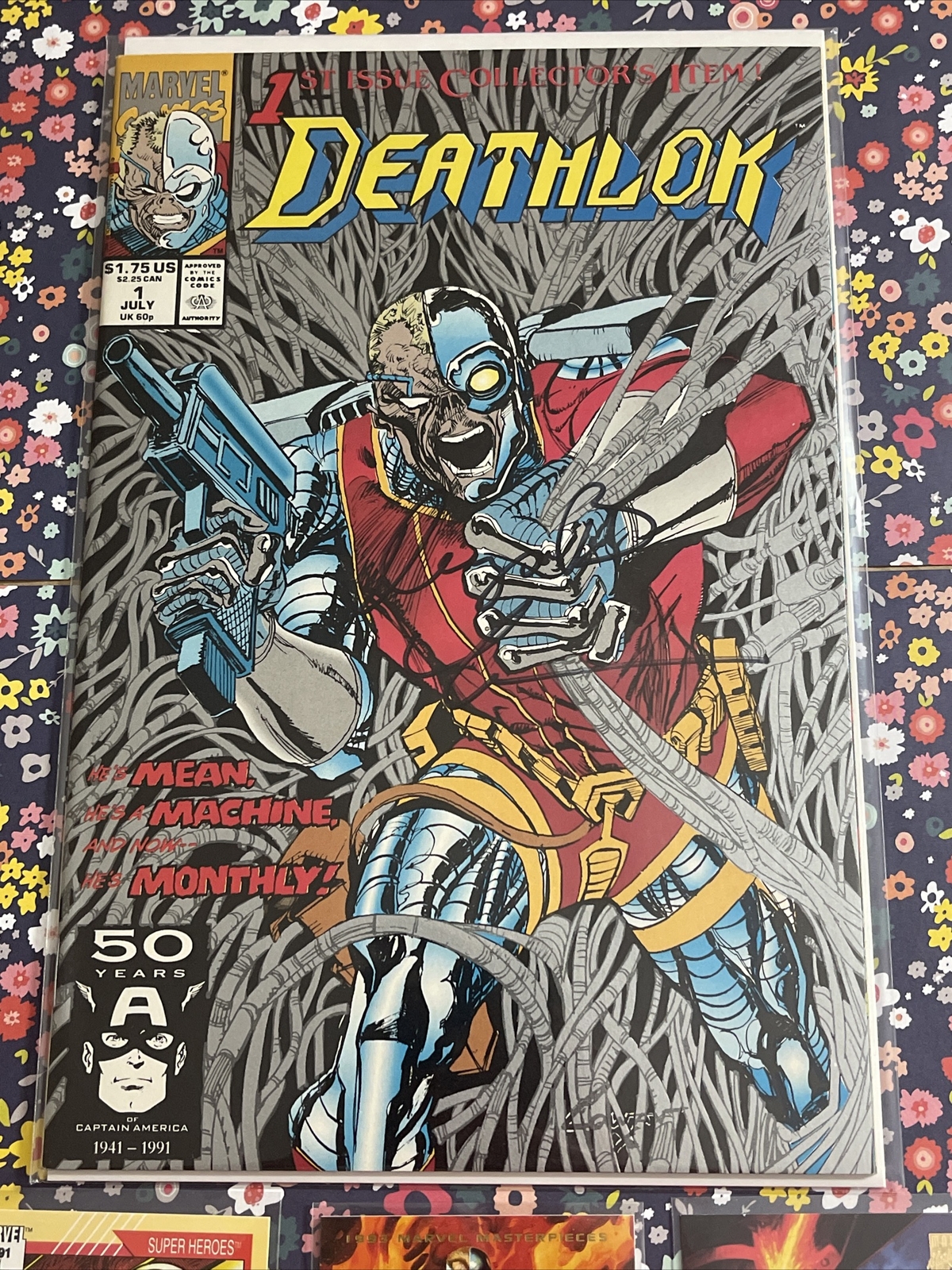 DEATHLOK #1 DENYS COWAN COVER 1991 trading card #45 1992 marvel dwayne ...