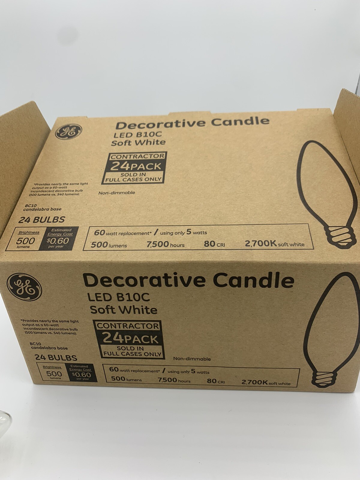 24-Pack GE LED light bulbs B10C-Daylight 5 000K 5W (60 W replacement ...