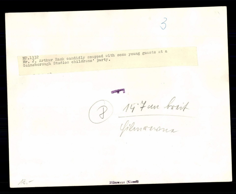 J. Arthur Rank 1888-1972 Britischer Filmproduzent Orig. Pressefoto + G ...