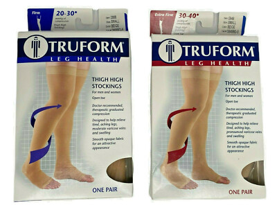 Truform Leg Health Thigh High Compression Stockings -Beige - Small ...