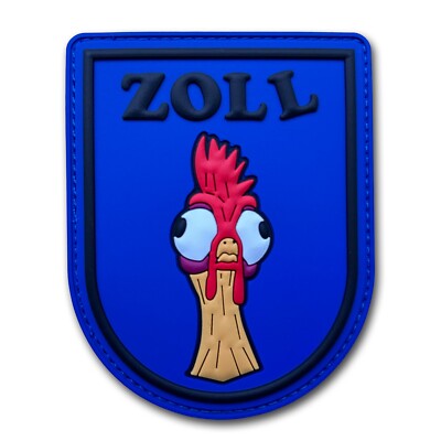 ZOLL Patch, Huhn, Witziger Spaß Aufnäher, Rubberpatch, Abzeichen, Klett ...