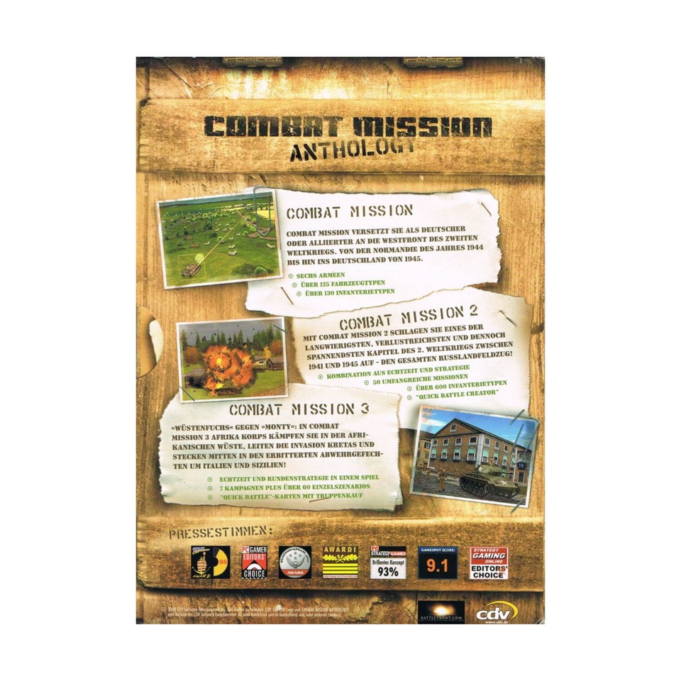 Battlefront Computer Games PC Game Combat Mission - Anthology VG+ | eBay