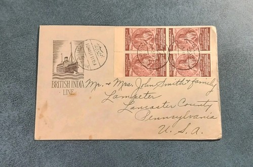 BRITISH INDIA LINE Port Said Egypt To Lancaster PA USA Ocean Liner ...