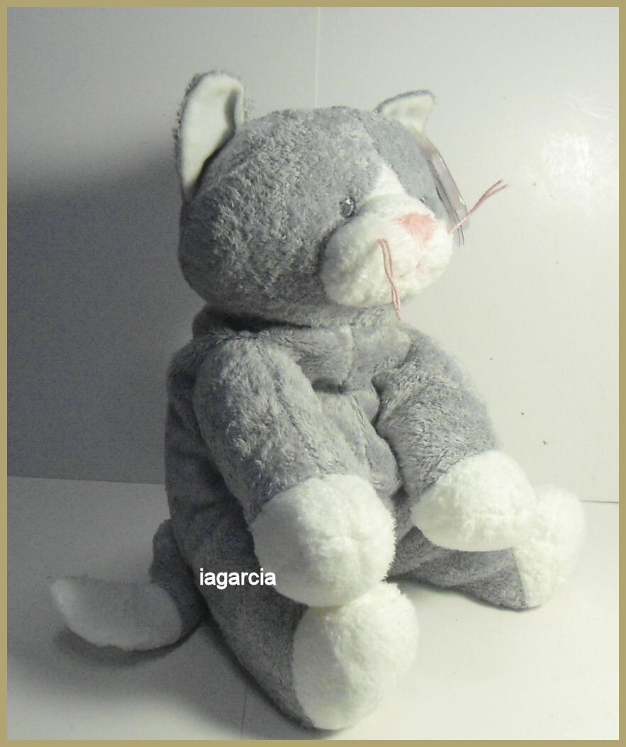 Ty Pluffies Pursley Plush Gray White Kitty Cat Sewn Eyes 2008 P76 for ...