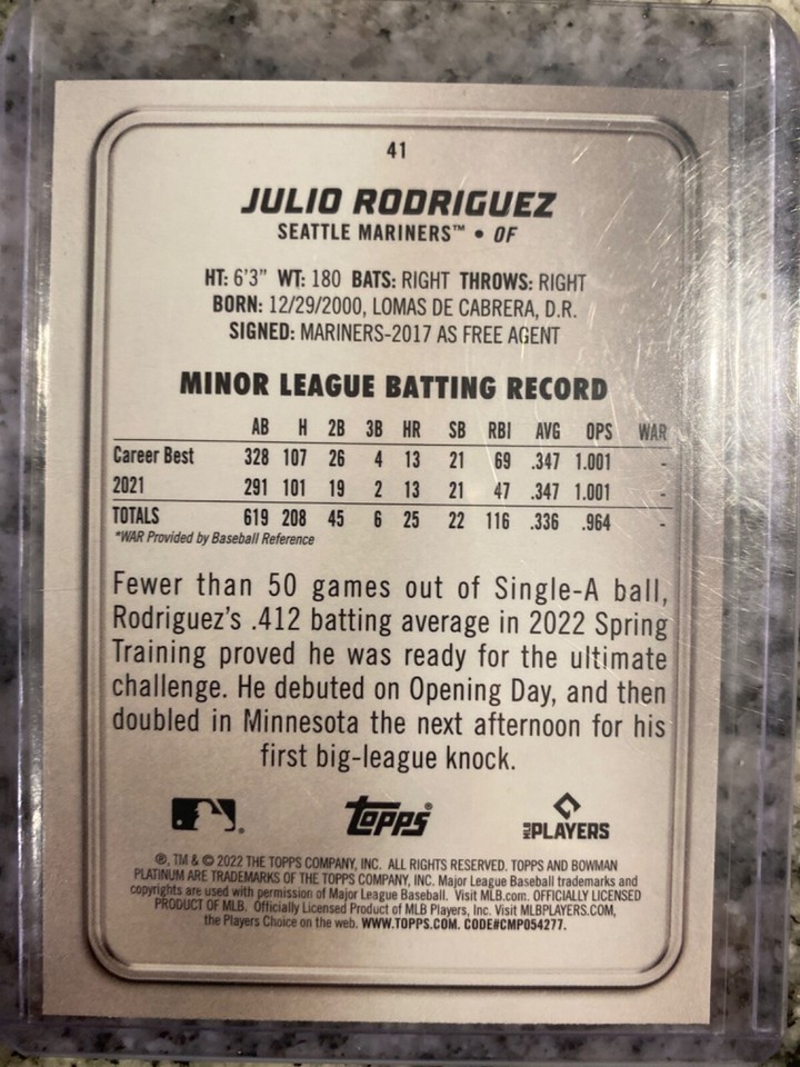 julio rodriguez rookie card chrome | eBay