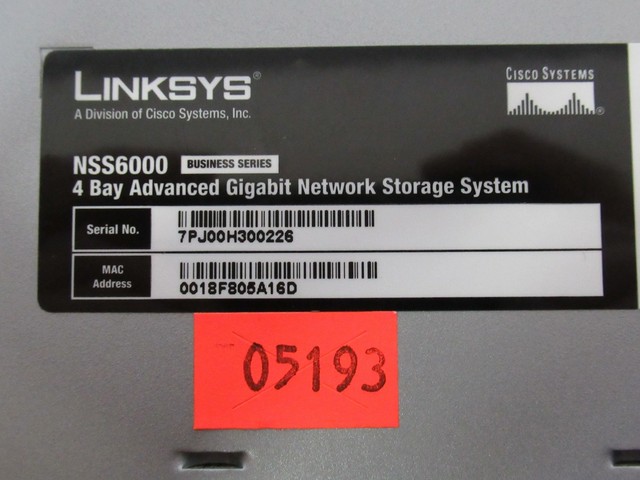 Cisco NSS6000 Linksys 4 Bay Advanced Gigabit Network Storage System 1tb ...