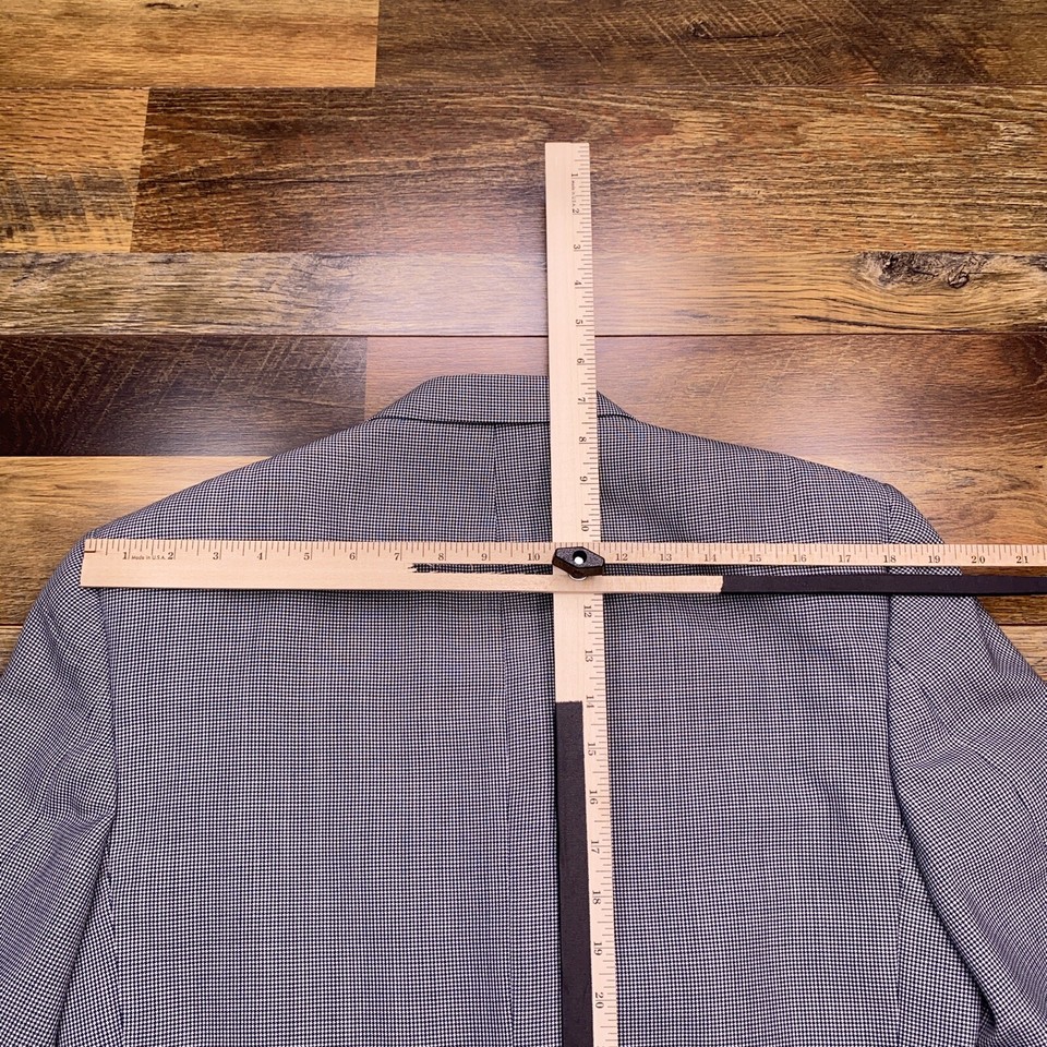 Paul Cicchini Double Breasted Blazer 40R Gray Blue Houndstooth Plaid | eBay