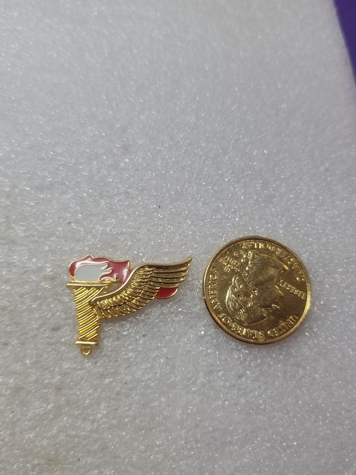 U.S. ARMY PATHFINDER Torch W/ Wings Red Enamel Gold Toned P14763 Clutch ...