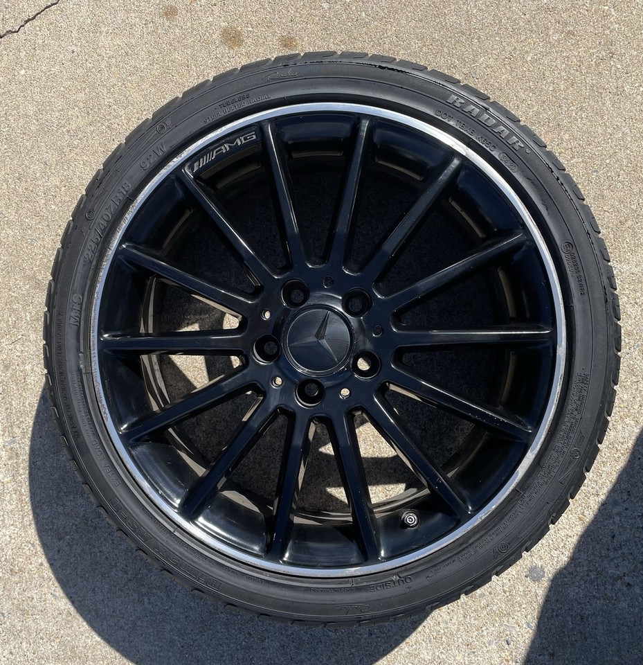 Mercedes Benz Black AMG 18 Inch Wheels 18x7.5 ET 52 5x112 | eBay