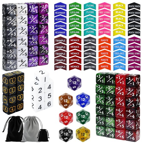 130 Pieces MTG Counter Dice Plus 1 Life Counters Tokens 6 Sided D20 Dice & MT | eBay
