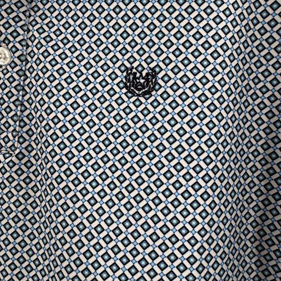 Panhandle Performance Polo Shirt Men's Medium Blue Geometric Golf ...