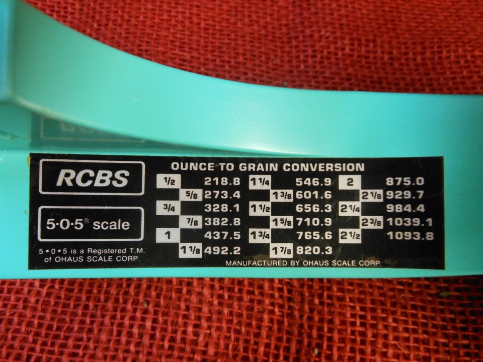 RCBS #5-0-5 Balance Beam Powder Scale, Manufactured by Ohaus, Nice ...