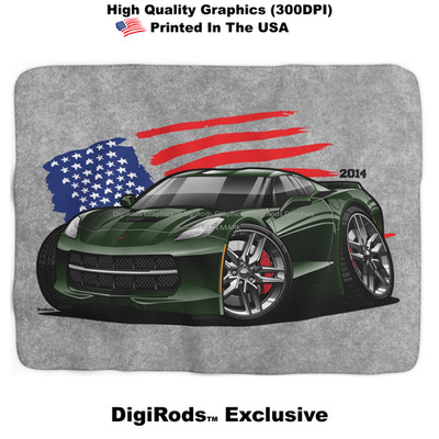 DigiRods Corvette C7 2014 Lime Rock Green Color Model Cartoon Car ...