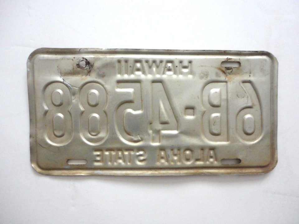 1969 Hawaii Aloha State Passenger license plate 6B-4588 | eBay