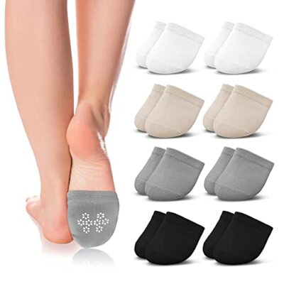 8 Pairs Women Half Socks Toe Toppers Liner Socks Invisible Toe Cover ...