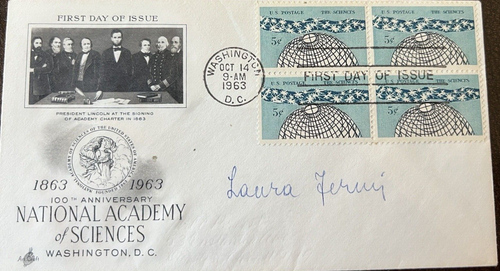 LAURA FERMI WRITER AND ACTIVIST SIGNED FDC NATIONAL ACADEMY OF SCIENCES ...