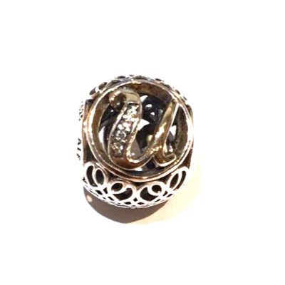 NEW Genuine Pandora Letter Charm Initial U Sterling Silver ALE 925 CZ ...