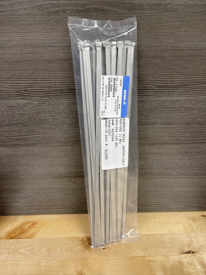 100pc A10089 Band-it TIE-DEX 304 Stainless Steel .020" x 14.25” Brand ...