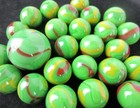 25 Glass Marbles DRAGON Green/Red/yellow game vtg style Shooter Taws ...