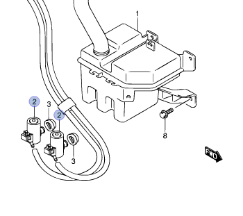 NEW Genuine Suzuki ALTO 2009-2014 Front & Rear WASHER PUMP Water ...