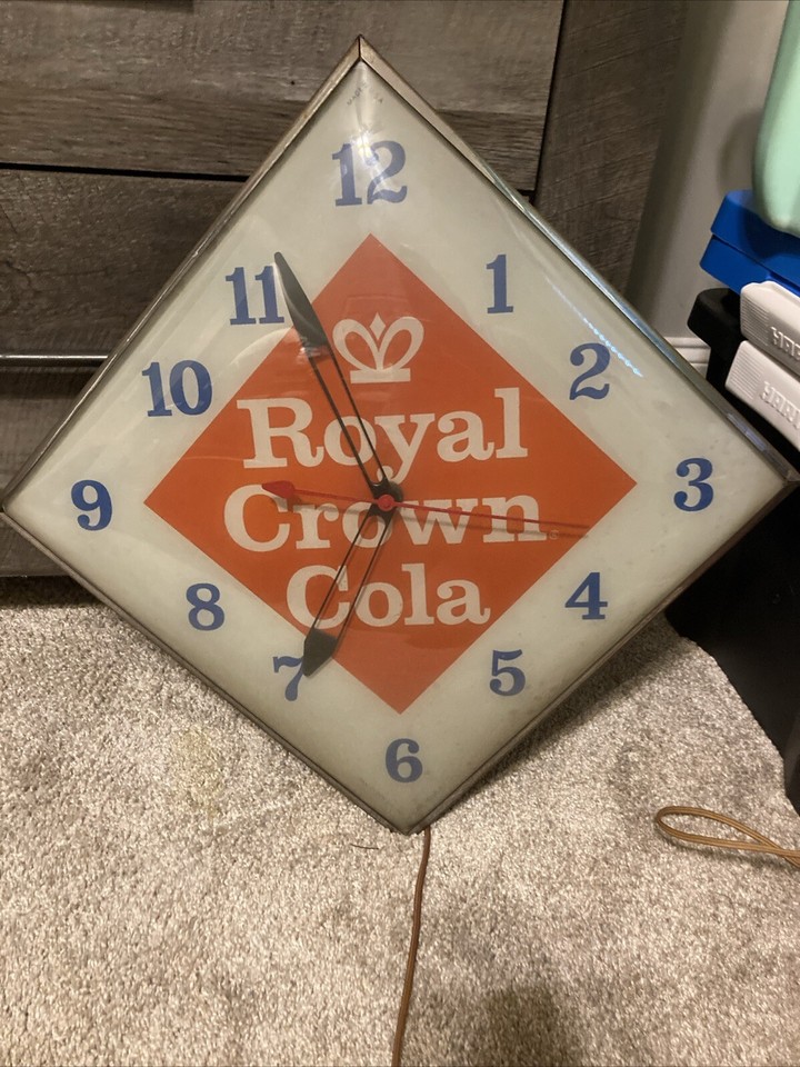Royal Crown Cola Clock Pam Wall Clock-1960 Works. Complete. | eBay