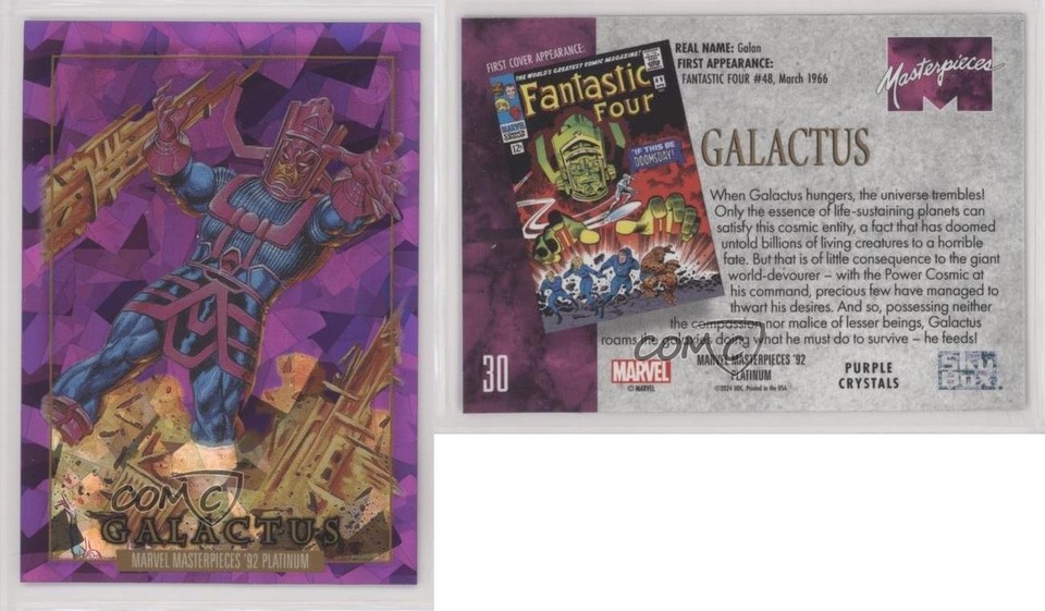 2024 Upper Deck Marvel Masterpieces '92 Purple Crystals Galactus #30 ...