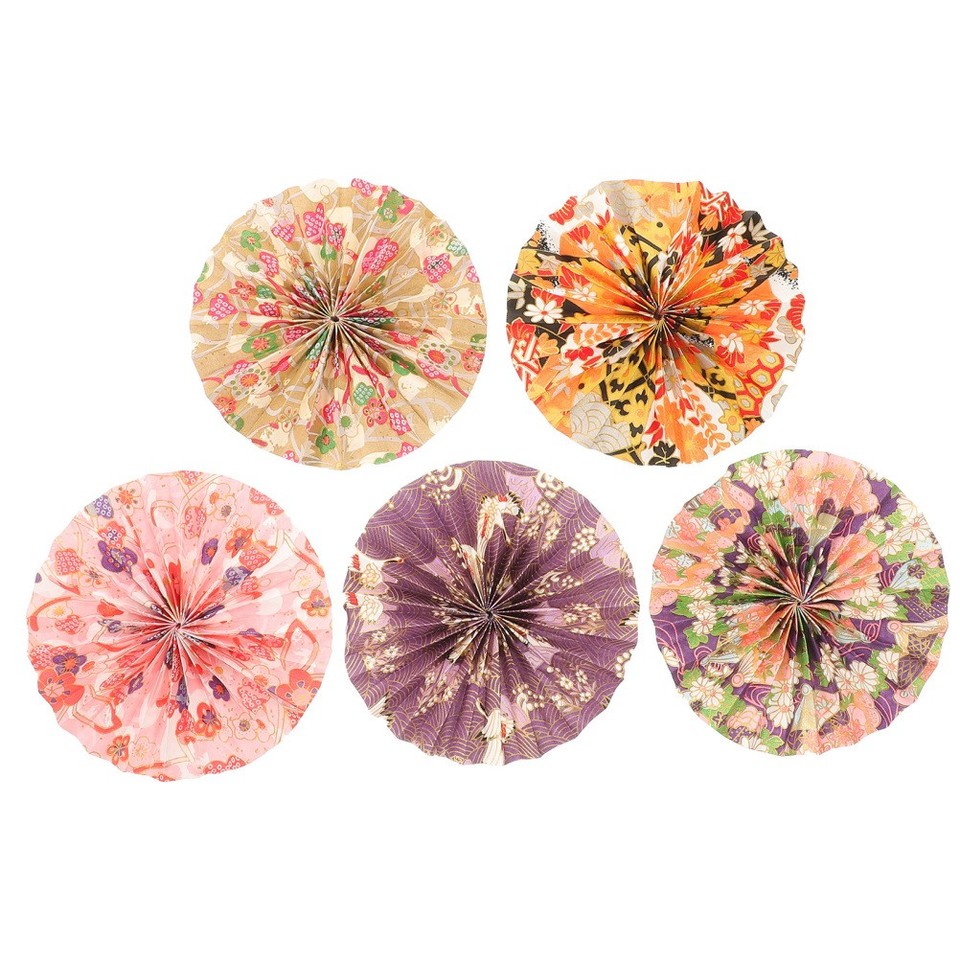 5 Pcs Hanging Paper Fans Decor Party Decorations Decorative Folding ...