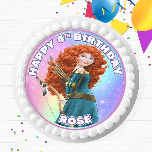 PRINCESS MERIDA BRAVE PERSONALISED EDIBLE CAKE TOPPER & CUPCAKE TOPPERS ...