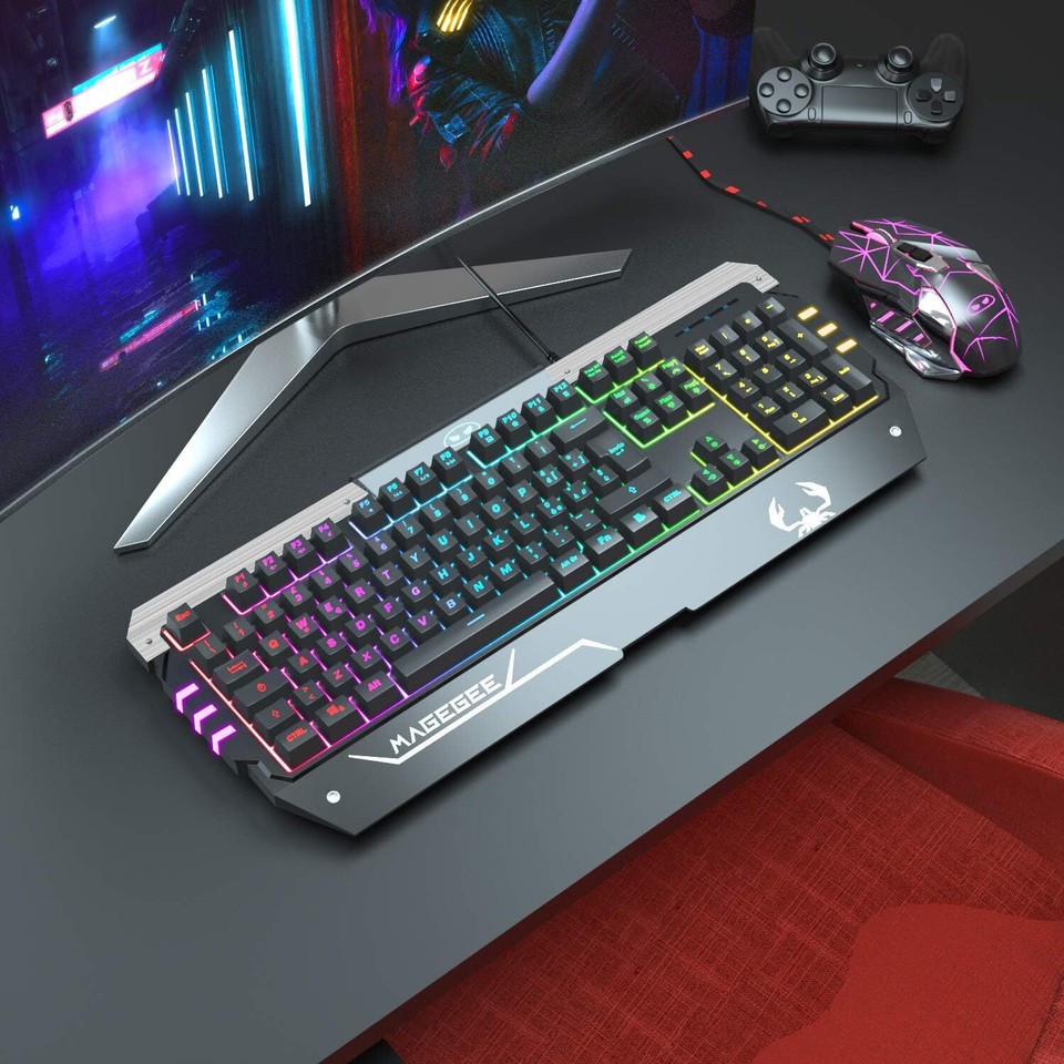 Gaming Keyboard +Mouse IT Layout RGB Keyboard with Backlight for PC Mac ...