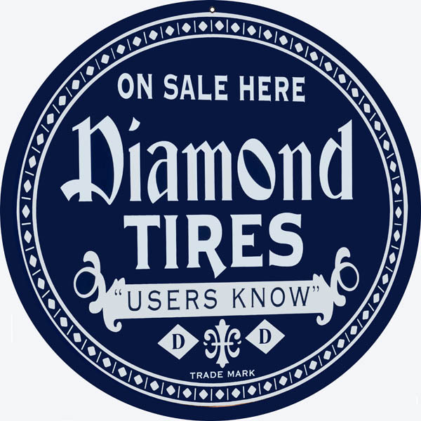 Diamond Tires Motor Oil And Gas Station Reproduction Sign Round | eBay
