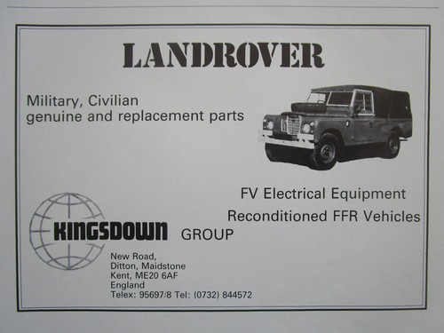 1/1983 PUB KINGSDOWN GROUP LAND ROVER MILITARY CIVILIAN PARTS ORIGINAL ...