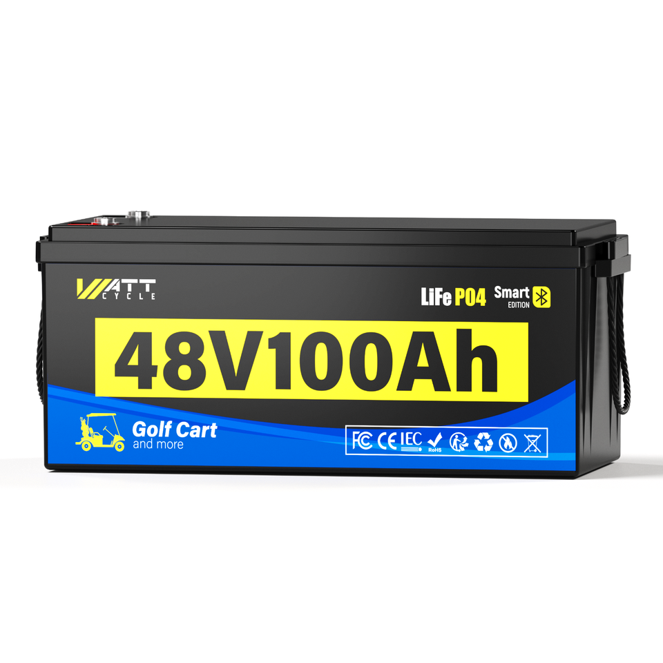 WattCycle Smart 48V 100AH LiFePO4 Lithium Battery Golf Cart+48V Charger ...
