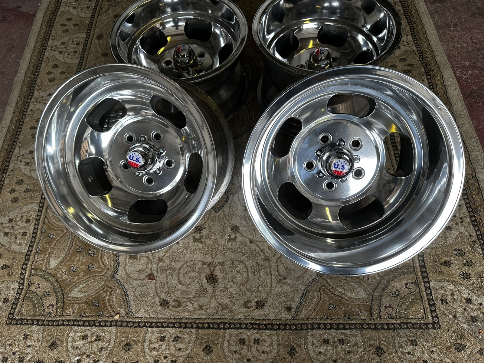 Vintage Set 15x10 &15x8.5 US Style Mag Wheels Chevy 4 3/4 Van Hot rod ...