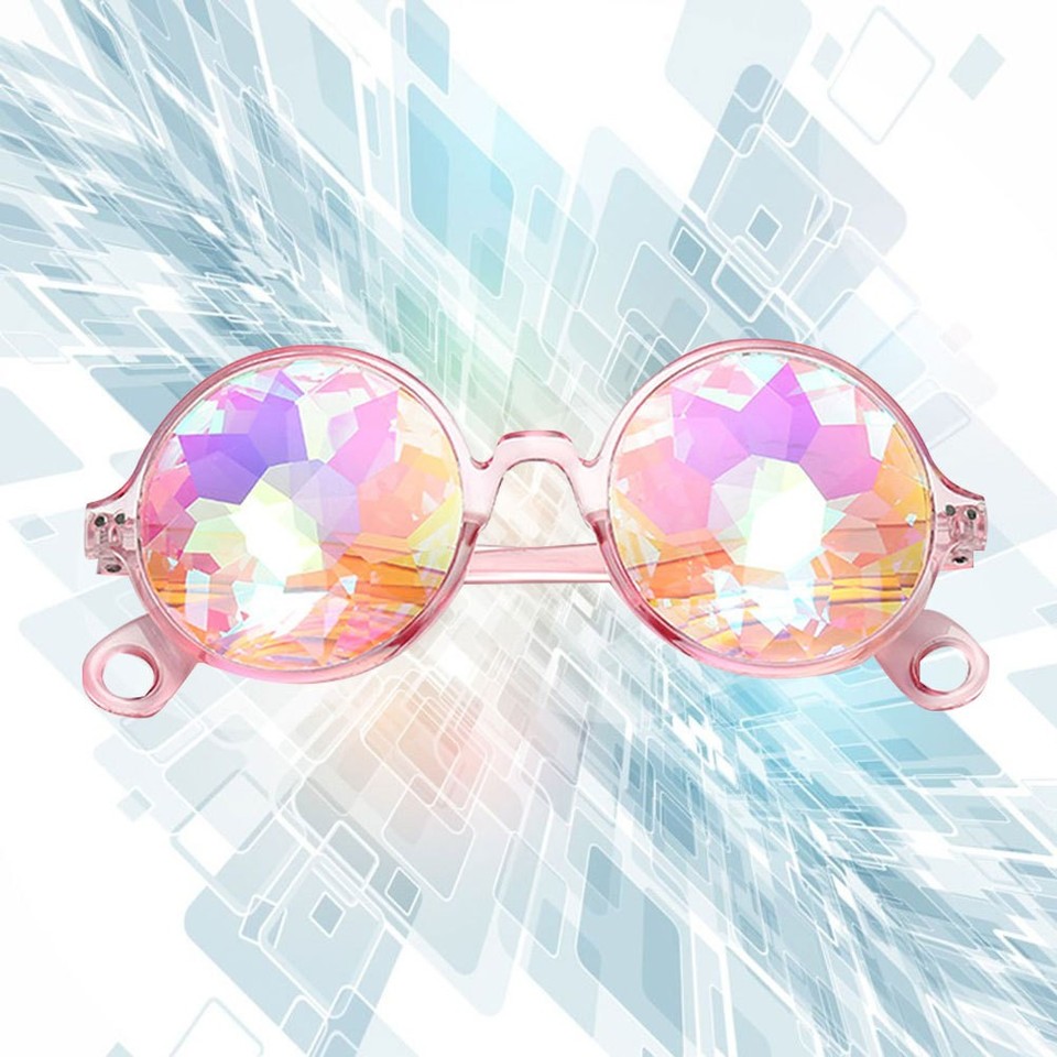 Kaleidoscope Sunglasses Plastic Frame Rainbow Lens Chic Glasses for ...