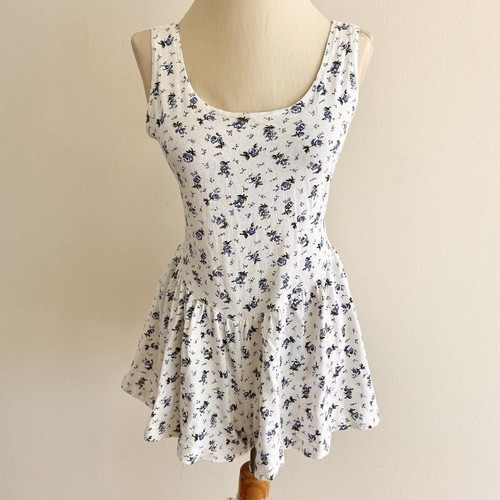 1990s White and blue floral vintage romper | eBay